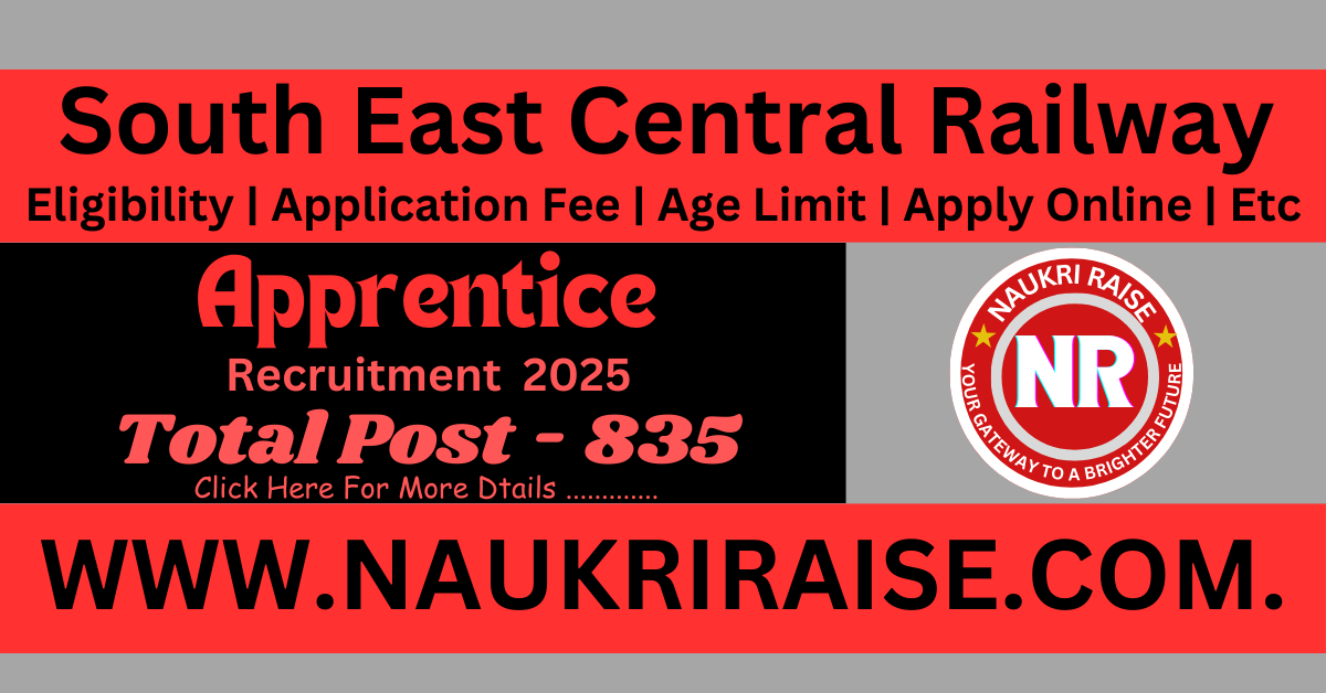 South East Central Railway (SECR) Act Apprentices Recruitment 2025-Apply Online - Naukri Raise